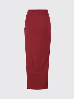 IV.AM Synthetic Jersey Draped Waist Pencil Skirt - Silver