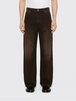 Marni Wide Leg Jeans In Cotton Denim - Brown
