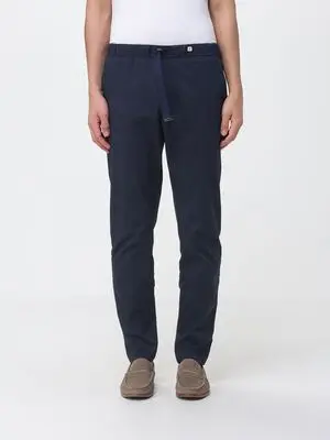MYTHS Drawstring Cotton Blend Trousers - Blue