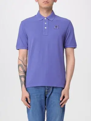 BLAUER. Cotton Polo Shirt With Logo - Blue