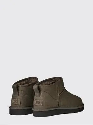 UGG Classic Ultra Mini Crocodile Print Nubuck Ankle Boots - Grey