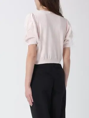 TWINSET Cropped Cardigan With Feather Embellishments