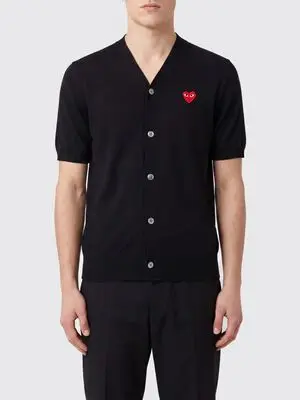 Play Comme Des Garcon Short Sleeve Wool Cardigan