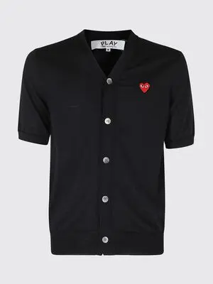Play Comme Des Garcon Short Sleeve Wool Cardigan