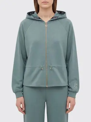 Liu Jo Hooded Sweatshirt In Modal And Polyester - Green
