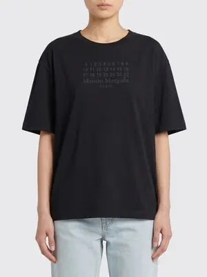 MAISON MARGIELA Cotton T-shirts With Logo - Black