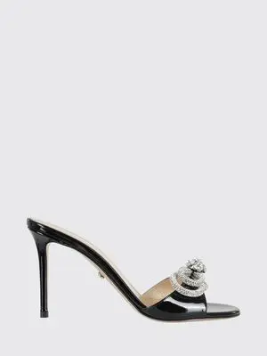 MACH&MACH Patent Leather Mules With Jewel Bow - Black