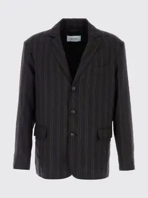 FERRAGAMO Pinstriped Linen Blend Single-breasted Blazer