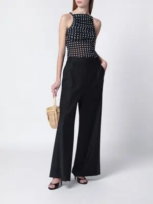 PATOU Ruched Polka Dot Viscose Top