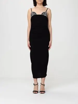 Pinko Midi Dress With Jewel Embellishments - Black