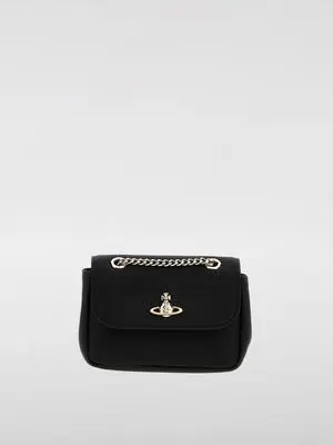 VIVIENNE WESTWOOD Victoria Saffiano Leather Mini Shoulder Bag - Black