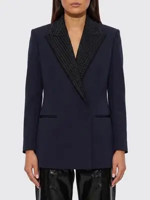 Bottega Veneta Merino Wool Double Breasted Blazer - Blue