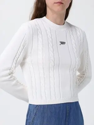 Tommy Hilfiger Cotton Knit Top With Logo - Ivory