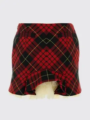 Alexander McQueen Tartan Wool Blend Mini Skirt