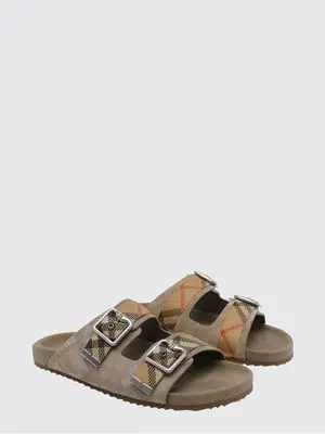 Burberry Urchin Check Embossed Suede Sandals