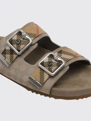 Burberry Urchin Check Embossed Suede Sandals