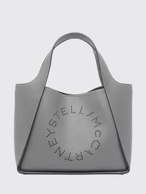 Stella McCartney Faux Leather Handbag With Perforated Logo And Pouch - Grey