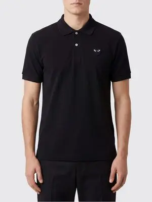 Play Comme Des Garcon Cotton Polo Shirt With Logo - Black