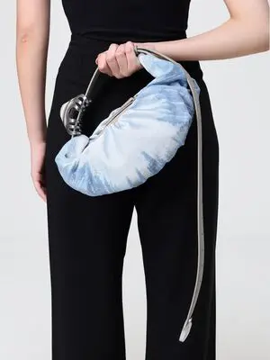 DIESEL® Grabd Hobo Bag In Recycled Denim And Satin - Blue