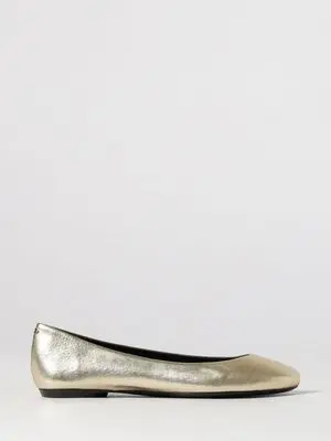 LANVIN Laminated Leather Ballerina Flats - Gold