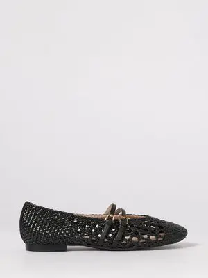 COCCINELLE Risako Woven And Perforated Leather Ballerinas Black