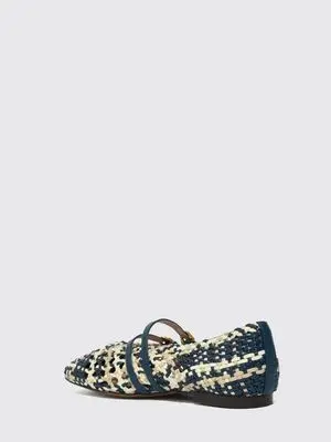 COCCINELLE Risako Woven And Perforated Leather Ballerinas - Blue