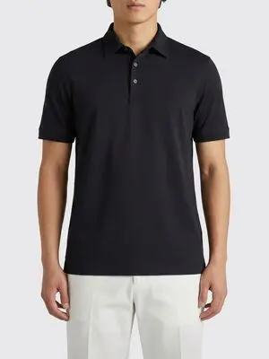 ZANONE Basic Cotton Polo Shirt Black