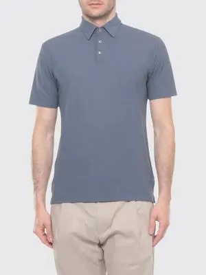 ZANONE Basic Cotton Polo Shirt Blue 2