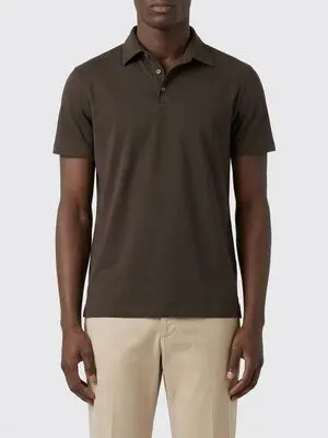 ZANONE Basic Cotton Polo Shirt Dark