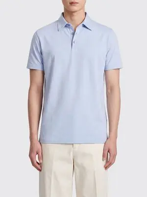 ZANONE Basic Cotton Polo Shirt - Gnawed Blue