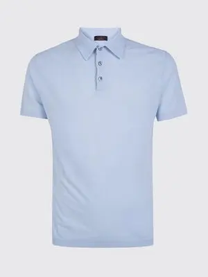 ZANONE Basic Cotton Polo Shirt - Gnawed Blue