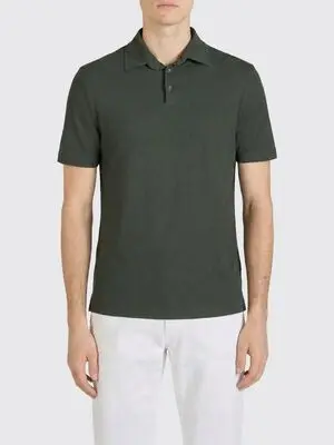 ZANONE Basic Cotton Polo Shirt Green