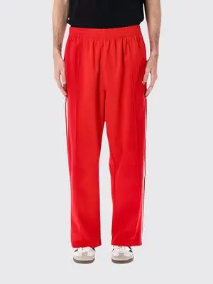 ADIDAS ORIGINALS Wide Leg Trousers With Contrast Stripes - Red