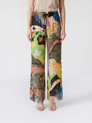 Etro Printed Viscose Palazzo Pants