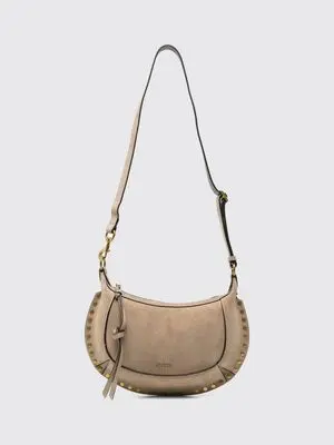 Isabel Marant Étoile Isabel Marant Oskan Moon Suede Hobo Bag With Studs Grey 1