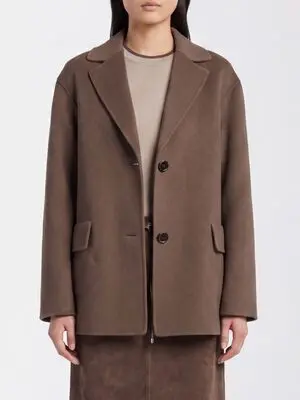 Max Mara Short Single-breasted Coat In Pure Virgin Wool - Gold