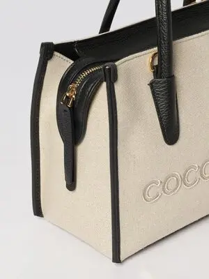 COCCINELLE Myrtha Canvas And Grained Leather Bag - Black