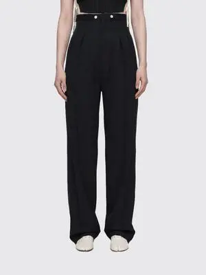 MAISON MARGIELA Straight Wool Trousers - Black