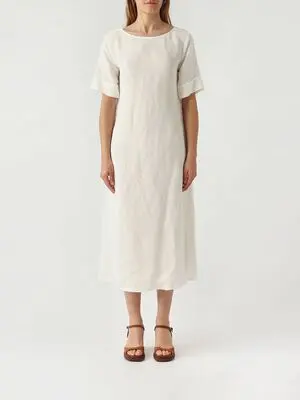 Malìparmi Linen Blend Midi Dress - White