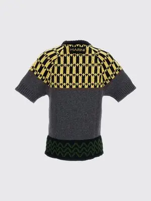 Marni Slim Fit Abstract Jacquard Wool Crewneck Sweater