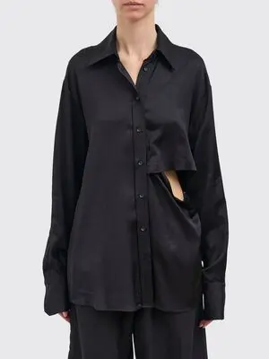 Andrea Ya'aqov Viscose Cut-out Shirt - Black