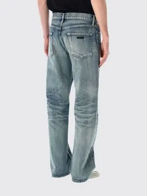 Fear Of God Wide Leg Jeans In Blue Cotton
