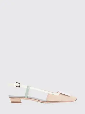 ROGER VIVIER Belle Vivier Two-tone Leather Slingback Flats