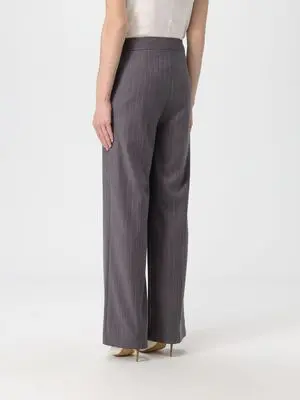 HANITA Wide Leg Trousers With Pinstripe Detail