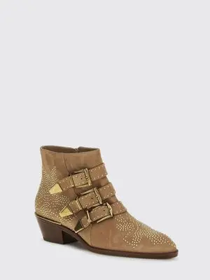Chloé Susanna Suede Ankle Boots With Micro Studs