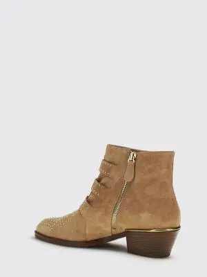 Chloé Susanna Suede Ankle Boots With Micro Studs