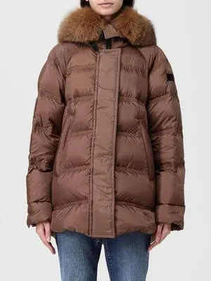 Peuterey Padded Jacket With Fur Hood - Brown