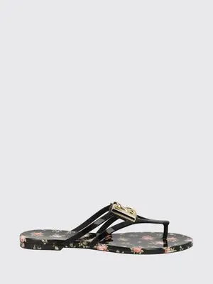 Dolce & Gabbana Rubber Flip Flops With Dg Monogram - Black