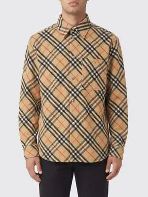 Burberry Wool Shirt With Vintage Check Print - Sand
