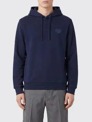 A.p.c. Relaxed Fit Cotton Logo Hoodie - Blue